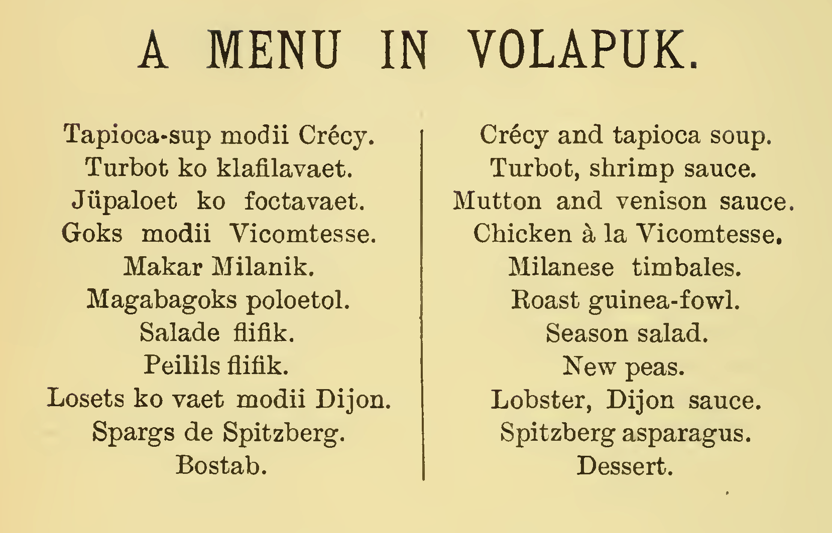 A narrow hope has fallen man, till Volapük shall reign – MORPH